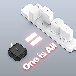 Unitek USB C Fast Charger - 100W PD Gan Block Charge Ultra Small 4 Port Wireless Type C & USB A Wall Charger Compact Travel Power Adapter Super Quick for Ipad iPhone Samsung MacBook Laptop