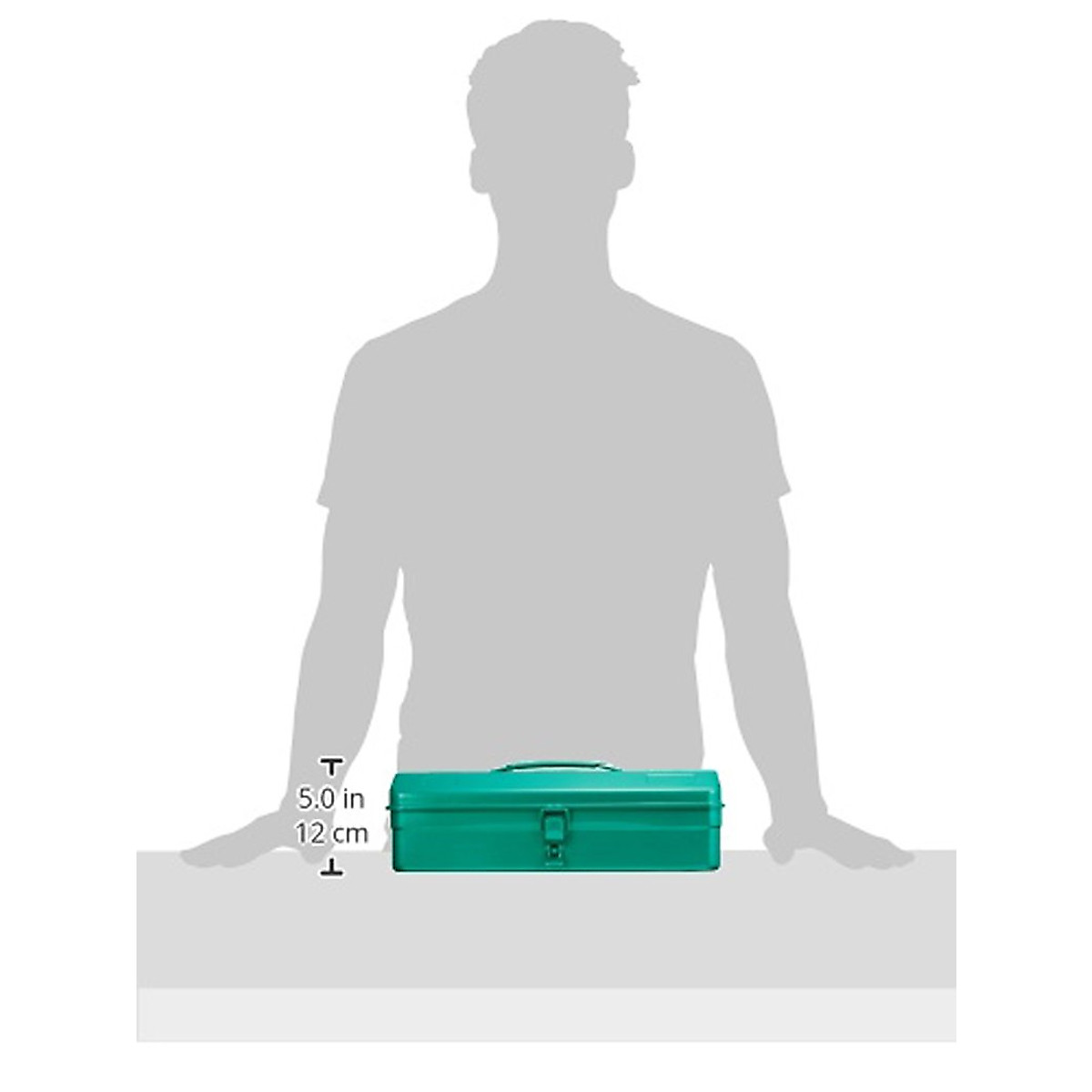 TRUSCO Y-350-GN Angle Tool Box, 14.7 x 6.5 x 4.9 inches (373 x 164 x 124 mm), Green