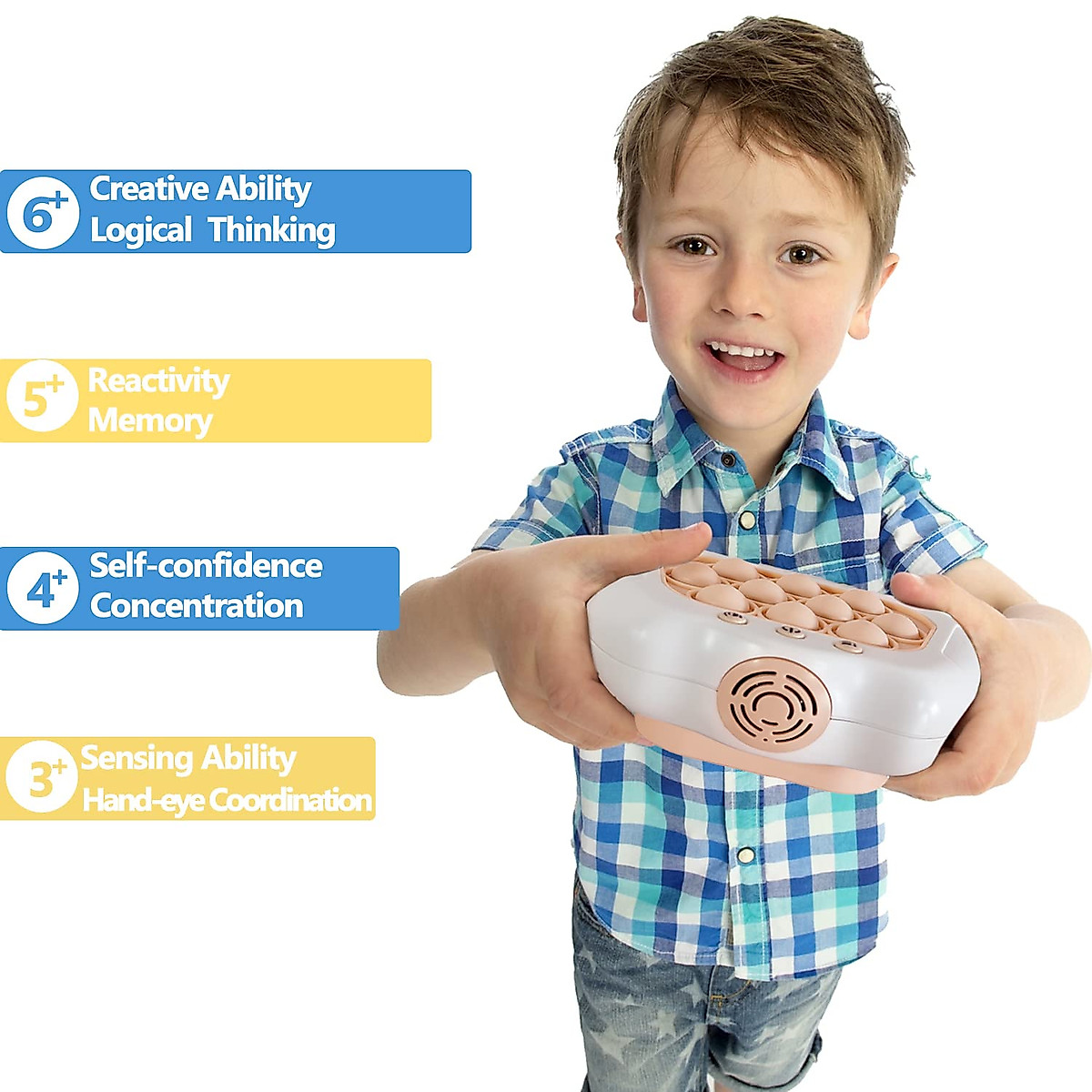 Pop The Target! Handheld Speed Pushing Game Machine: A Fun Multiplayer Game for Family. Fidget Game Toy Christmas Toys Gifts for 6 7 8 9 10 11 12 Years Old Kids Road Trip Car Games Kids White