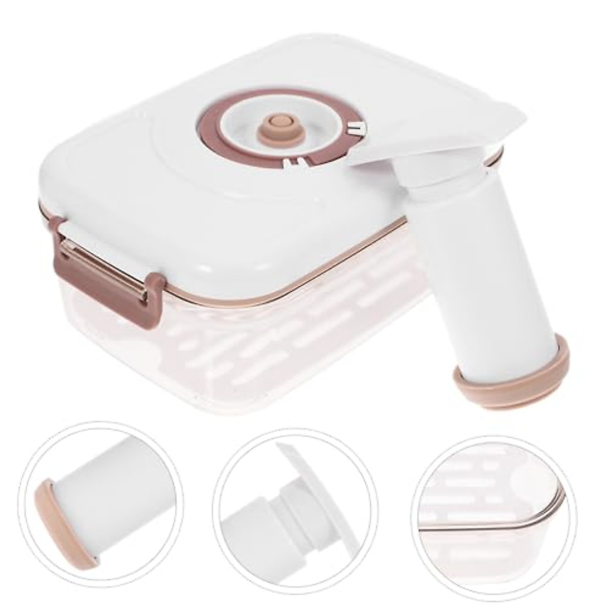 VOSAREA Airtight Food Storage Containers Large 1.2l Hand Pump Sealed Lunch Box for Flour Sugar Crisper Storage Box for Fruits