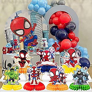 Spidey and his amazing friends Birthday Decorations, Honeycomb Centerpieces, table Decorations, Birthday Baby and kids Party Supplies.