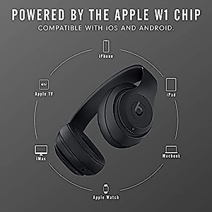 Beats Studio3 Wireless Noise Cancelling Over-Ear Headphones - Apple W1 Headphone Chip, Matte Black (Latest Model) (Renewed)