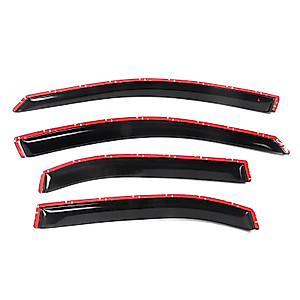 Window Visor Compatible with 2006-2012 Ford Fusion, Slim Style Acrylic Smoke Tinted & Semi-Transparent 4PCS Sun Rain Shade Guard Wind Vent Air Deflector by IKON MOTORSPORTS, 2007 2008 2009 2010 2011