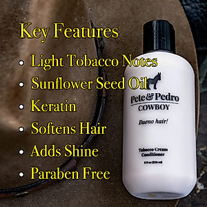 Pete & Pedro COWBOY - Tobacco Soft Cream Lightweight Conditioner for Men | Smells Incredible, Hydrates Hair Without Weighing It Down | As Seen on Shark Tank, 8.5 oz.