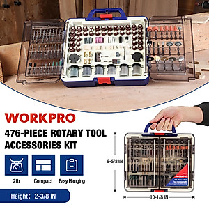WORKPRO 476PCS Rotary Tool Accessories Kit, Rotary Tool Bits for Easy Cutting, Sanding, Grinding, Carving, Polishing, Drilling and Engraving