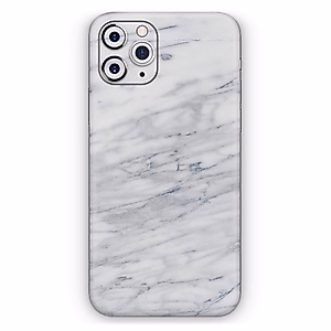 Design Skinz White & Grey Marble Surface V2 - DesignSkinz Protective Vinyl Decal Wrap Skin Cover Compatible with The Apple iPhone 11 Pro (Full-Body, Screen Trim & Back Glass Skin)