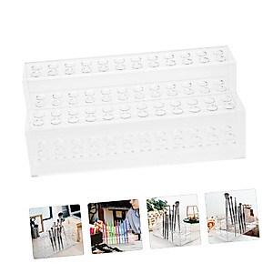Cabilock Pen Showcase Display Acrylic Material Stationery Holder 48 Slots Stand for Pen Makeup Brush Storage Organizer