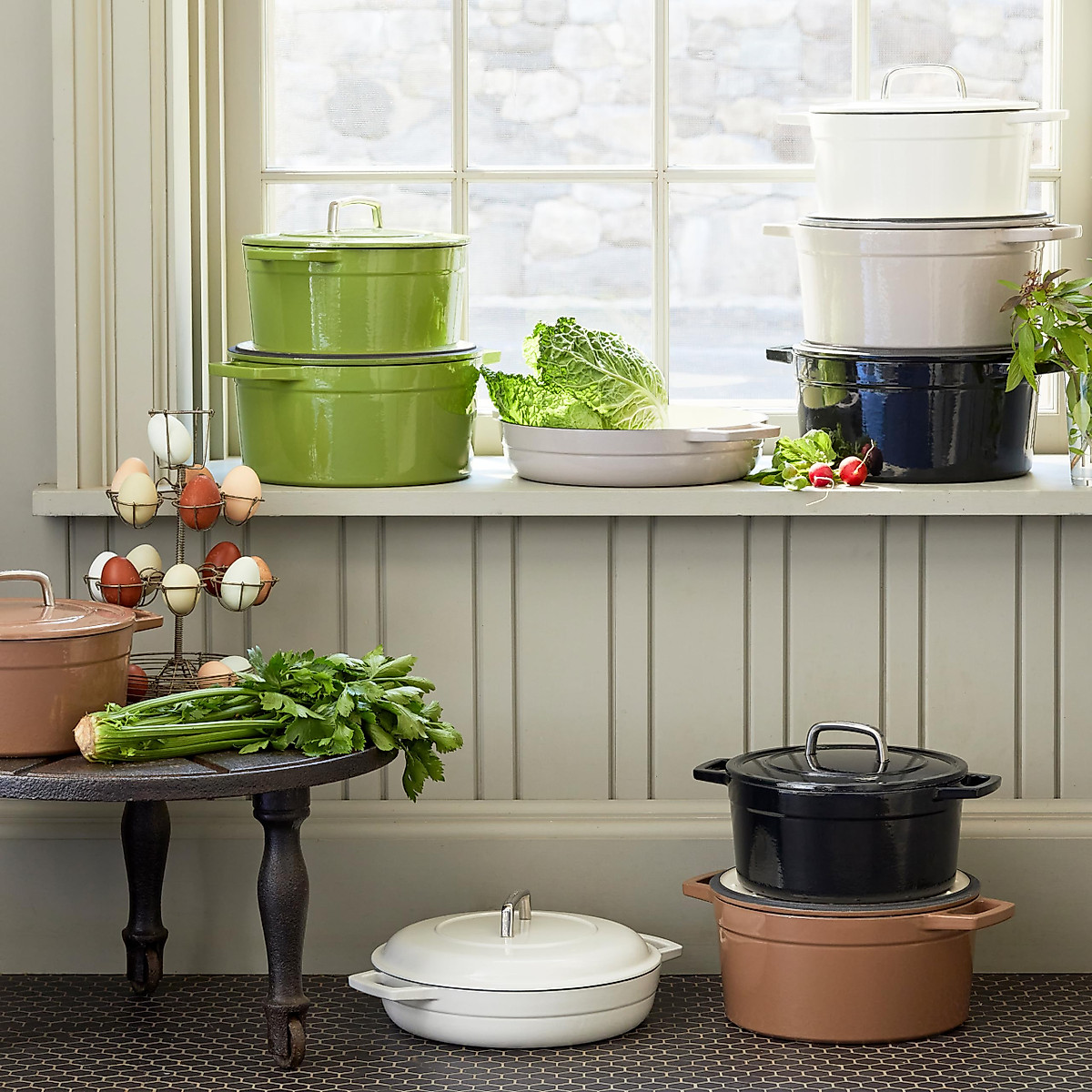 Martha by Martha Stewart 5 QT Enameled Cast Iron Dutch Oven w/Lid - Bay Leaf