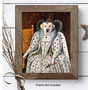 Renaissance Labrador Retriever Wall Decor - 8x10 Home Art Print for Bedroom, Living Room, Veterinarian, Vet Office - Gift for Dog, Puppy, Black, Yellow, Chocolate Lab Fans, Hunters