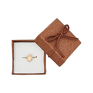 Juvale 12 Pack Small Kraft Paper Jewelry Gift Box Set with Bow for Rings and Bracelets (Brown, 2 x 2 in)