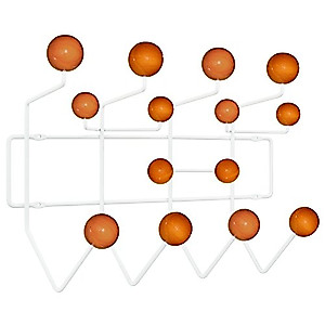 Modway Gumball Mid-Century Wall-Mounted Coat Rack in Caramel