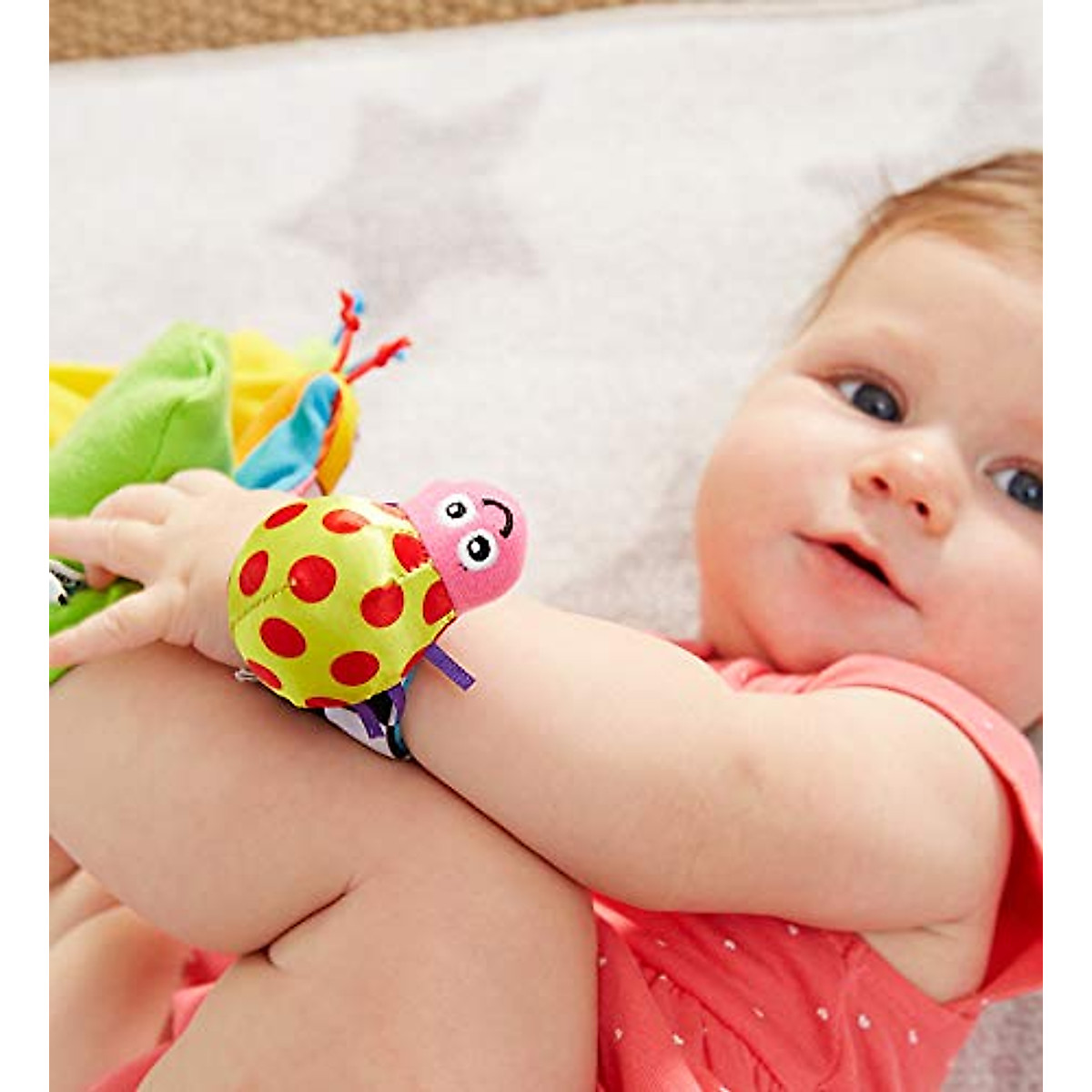 Lamaze Gardenbug - Baby Foot Finder Socks & Wrist Rattle Set - Sensory Development Toys - Newborn Baby Essentials