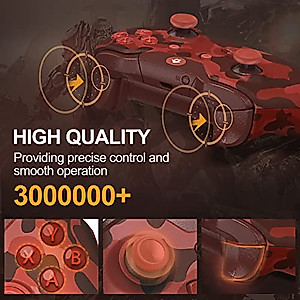 usergaing Xbox Wireless Controller Replacement for Xbox One, Xbox Series X&S,Xbox One X&S,Window PC 10 with 3.5mm Headphone Jack-Red Camo