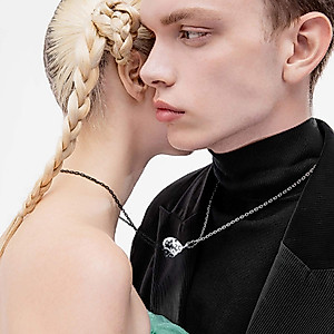 Matching Necklace for Couples, Personalized Yin Yang Pet Cat Pendant Necklace, Boyfriend and Girlfriend Promise Couples Necklaces for Him and Her, Relationship Jewelry Gift for Couples Best Friends