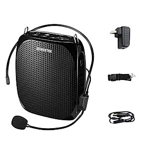 ZOWEETEK ZW-Z258 Portable Rechargeable Mini Voice Amplifier for Teachers with Wired Microphone Headset and Waistband,Supports MP3 Format Audio for Singing,Training,Speech,Tour Guide,Power Amplifiers