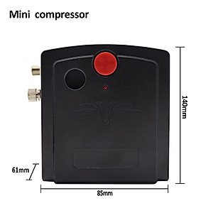 Psipro Mini Airbrush Kit Black Dual-Action Air Brush Gravity Feed Airbrush for Makeup Art Craft Nails Cake Decorating Modeling Tool with Airbrush Cleaning Set