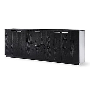 Zuri Furniture Reagan Modern Polished Cabinet Credenza - Black