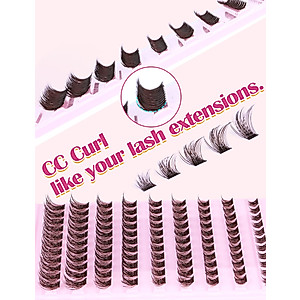 Brown Lash Clusters, Individual Lashes with Brown Color, 110pcs Dark Brown Lash Extension Natural Look Cluster Lashes DIY Eyelashes Extensions by Goddvenus