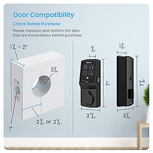 Lockly Secure Pro, Wi-Fi Smart Deadbolt, Keyless Entry Door Lock, PIN Genie® Keypad, 3D Biometric Fingerprint Sensor, Auto Lock - Matte Black (PGD728WMB)