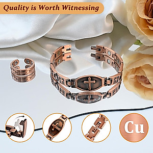 Vicmag Copper Magnetic Bracelet for Women 99.9% Solid Pure Copper Strong Magnets Jewelry Gift Adjustable Length