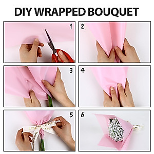 FUHITIM 20 Sheets Flower Wrapping Paper -Waterproof Floral Bouquet Wrapping Paper Used for DIY Crafts, Gift Packaging, Florist Supplies Packaging Paper for Wedding Birthday Gift (Pink)