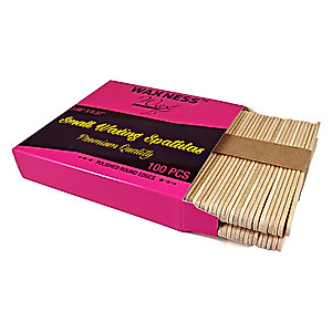 Waxness Wax Necessities Small Wax Wooden Applicators Spatulas Extra Polished Birchwood 100 Pack
