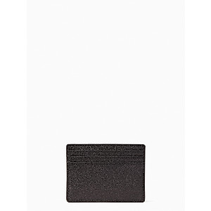 Kate Spade New York Shimmy Glitter Boxed Small Faux Leather Cardholder (Black)