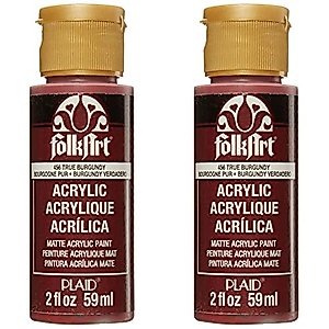 FolkArt Acrylic Paint in Assorted Colors (2 oz), 456, TRUE Burgundy (Pack of 2)