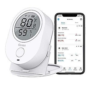 Govee WiFi Thermometer Hygrometer H5051, Bluetooth Indoor Temperature Humidity Monitor with App Notification Alert, Smart Humidity Sensor for Greenhouse Wine Cellar, 2 Years Free Data Storage Export