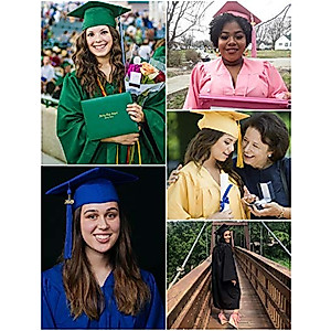 GraduatePro Matte Graduation Cap with 2024 Tassel for Adults High School and Bachelor Master Black