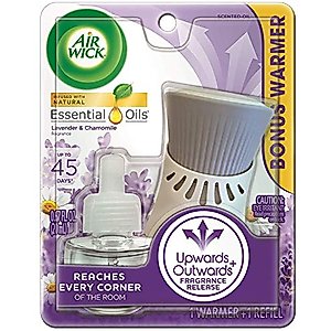 Air Wick Plug in Scented Oil Starter Kit (Warmer + 1 Refill), Lavender & Chamomile, Air Freshener, Essential Oils