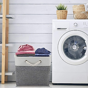 Patioer Large Fabric Storage Cubes 13X13 Foldable Cube Storage Bins Organizer Set of 3 Shelf Baskets with Sturdy Cotton Carry Handles for Baby Nursery Closet Shelves Organization