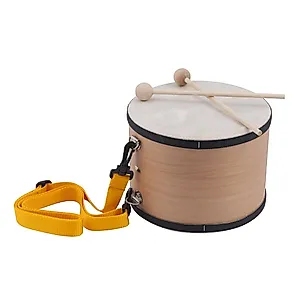 Basic Beat BB8B - 8" Pre-Tuned Single Bongo with Calfskin Heads, Natural Finish, Includes 2 Mallets & Adjustable Strap - Ideal for Children's Percussion Education