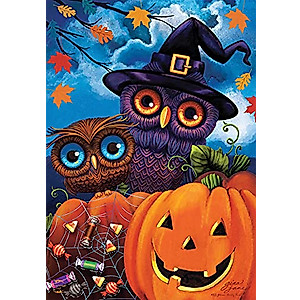 Happy Halloween Owls Garden Flag Jack o'Lantern 12.5" x 18" Briarwood Lane