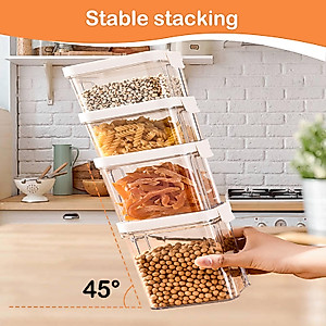 Maggiemiss Multifunctional Sealed Food Storage Tank-Durable and Stackable,Suitable for a Variety of Scenarios,Environmentally Friendly and Reusable (white cover-1300ml)