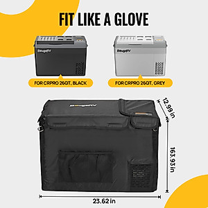 BougeRV CRPRO 30 Quart Insulated Protective Cover, 12 Volt Portable Car Refrigerator Carrying Case Only for CRPRO 30 Quart Refrigerator (Refrigerator NOT Included)