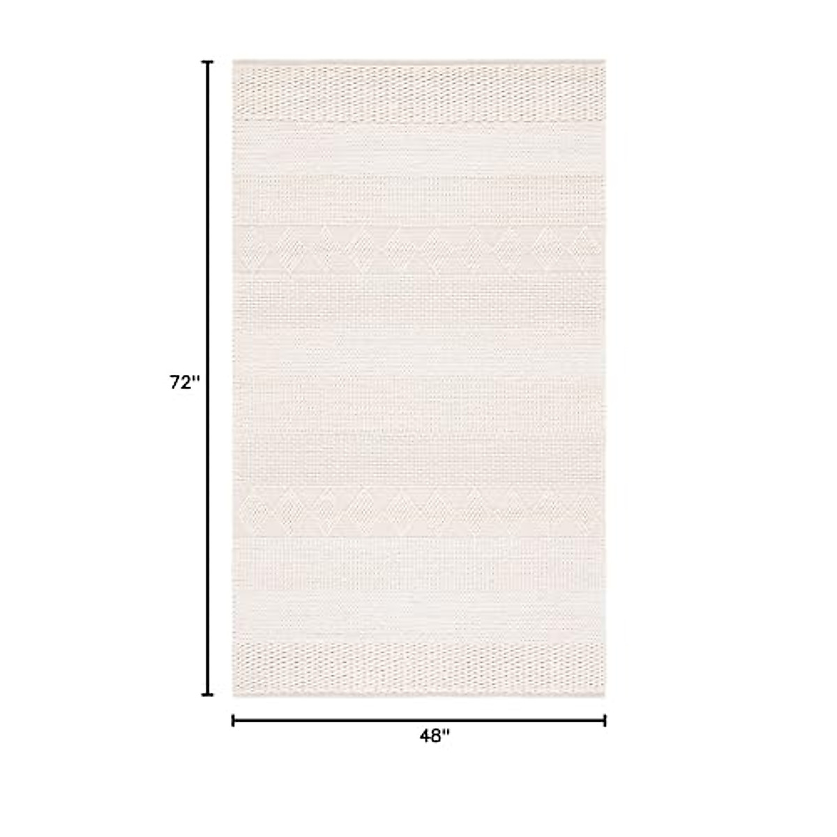 SAFAVIEH Natura Collection Accent Rug - 4' x 6', Ivory, Handmade Moroccan Boho Wool, Ideal for High Traffic Areas in Entryway, Living Room, Bedroom (NAT218A)