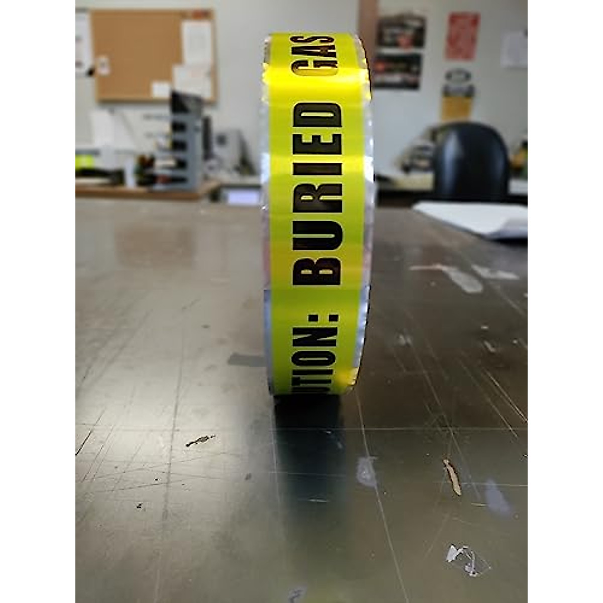 Swanson Tool Co DETY21005 2 inch by 1000 Foot 5 Mil Detectable Safety Tape"Caution Buried Gas Line Below" Yellow with Black Print