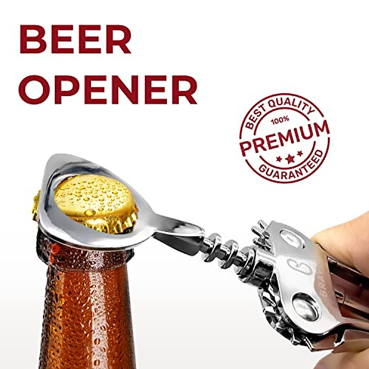 Premium Wine Opener, Wing Corkscrew - Made w/Heavy Duty Stainless Steel Screw & Zinc Alloy Body - Perfect Corkscrew to Open Wine & Beer Bottles - Great Bootle Opener For Bartenders, Restaurants & Home