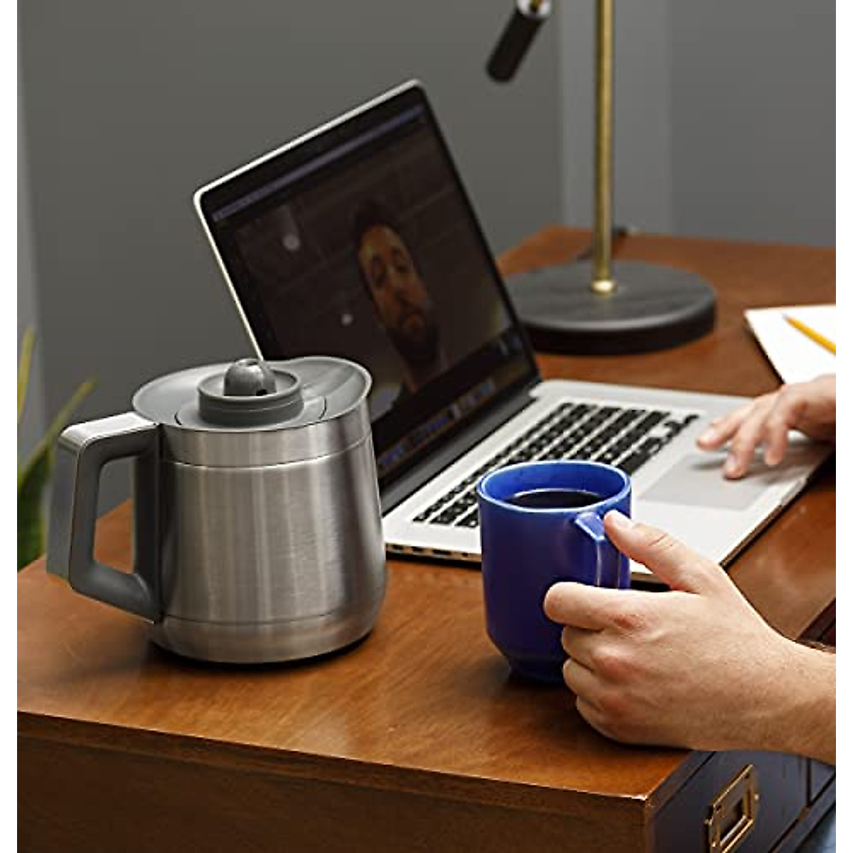 GE Drip Coffee Maker With Timer | 10-Cup Thermal Carafe Pot Keeps Coffee Warm for 2 Hours | Adjustable Brew Strength | Wide Shower Head for Maximum Flavor | Kitchen Essentials | Stainless Steel