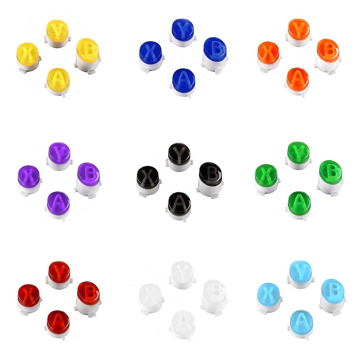 ABXY Buttons for Xbox One Controller Replacement Custom Colour Bullet Buttons Set Mod Kit for Xbox One/Xbox One S/Xbox One Elite (Purple)