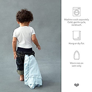 Little Giraffe Baby Blanket - Luxe Soft Blanket with Satin Trim - Baby Stroller Blanket - Newborn Baby Essentials & Baby Gifts - 17" x 17" - Cornflower