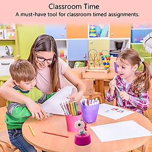 Seaciyan Timers, Classroom Timer for Kids, Kitchen Timer for Cooking, Desk Time Tracker, Small Mechanical Timer for Study, Workout, Shower, Baking Countdown (Pink Unicorn)