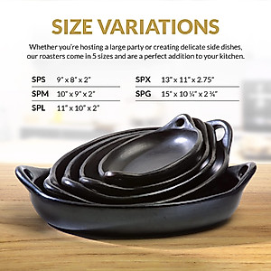 Chamba Black Clay Roasting Pan - Stylish Square Pan From Colombia, Clay Pot for Cooking, Oven Pan, Clay Cooking Pots, Roaster Pan, Elegant Cookware & Dinnerware, Medium Pans 10" x 9" x 2"