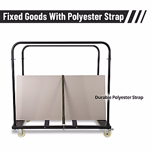 Folding Table Cart Rack, 1500 LBS Panel Dolly Cart with 5" Swivel Casters, 10 Table Capacity, Heavy-Duty Drywall Sheet Cart, Handling Wall Panel, Sheetrock, Lumber for Garage, Home, Warehouse