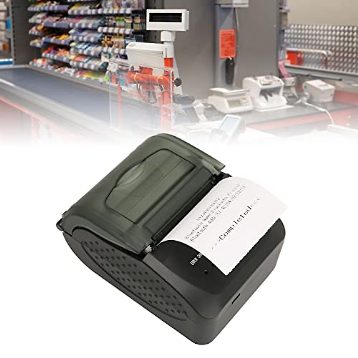 CHICIRIS Mini Thermal Printer, Low Noise, Auto Sleep Mode, Portable Receipt Printer, Energy Saving for Office (US Plug)