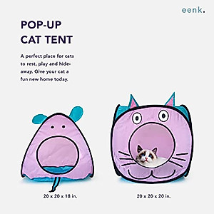 eenk Cat Toy Tunnel and Cubes Bundle - Interactive Crinkle Cat Tunnels for Indoor Cats with Pet Play Cube - Foldable Kitty Tube & Collapsible Pet Cubes for Cats, Puppy and Other Small Pets - Set of 3