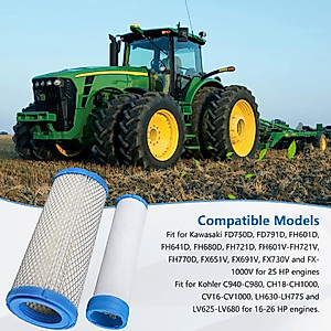 11013-7044 & 11013-7045 Inner & Outer Air Filter for Kohler 25 083 04-s & 25 083 01-s JD M131802 & M131803 Kawasaki 11013-7019 & 11013-7020 Kubota TA040-93220 TA040-93230