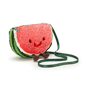 Jellycat Amuseables Watermelon Plush Bag, 8.5 inches | Crossbody and Shoulder Purse | Fun and Unique Handbag