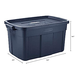 Rubbermaid Roughneck️ Storage Totes 31 Gal, Large Durable Stackable Storage Containers, Great for Clothing, Seasonal Décor, Sports Equipment, and More, 6-Pack